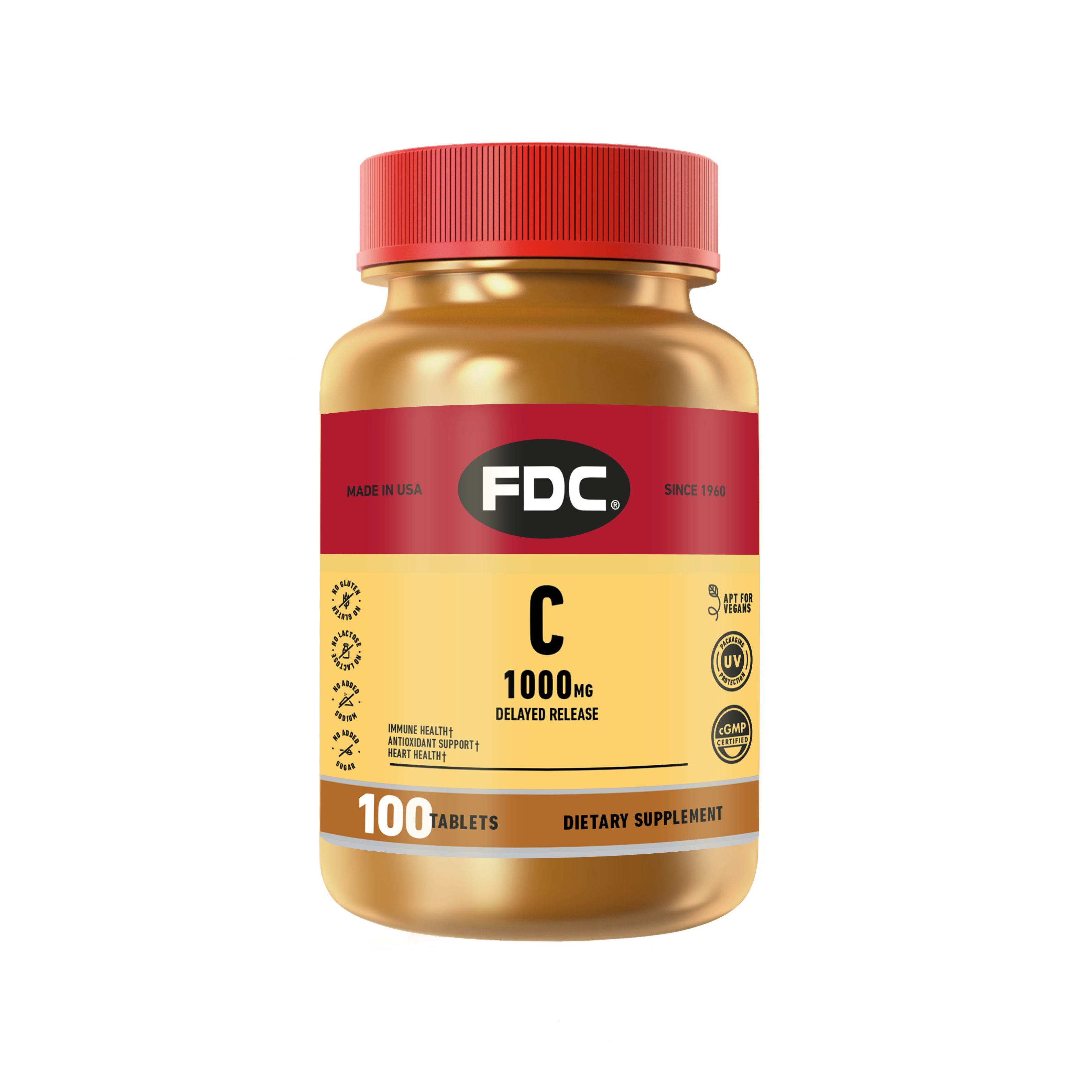 Vitamin C 1000 mg Delayed Release - 100 TABS – fdc-vitamins-us